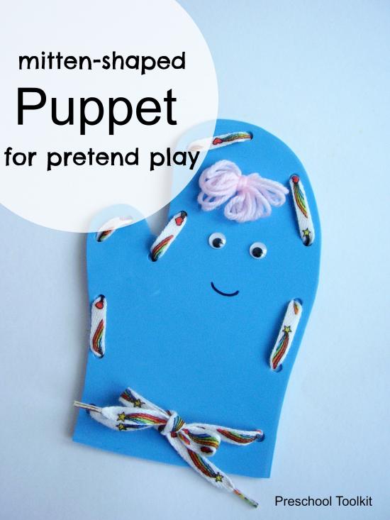 Mitten-Shaped Puppet Kids Can Make for Pretend Play » Preschool Toolkit