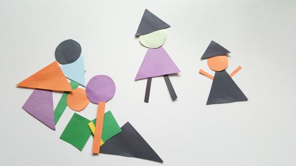 Halloween Witch Made with Paper Shapes » Preschool Toolkit