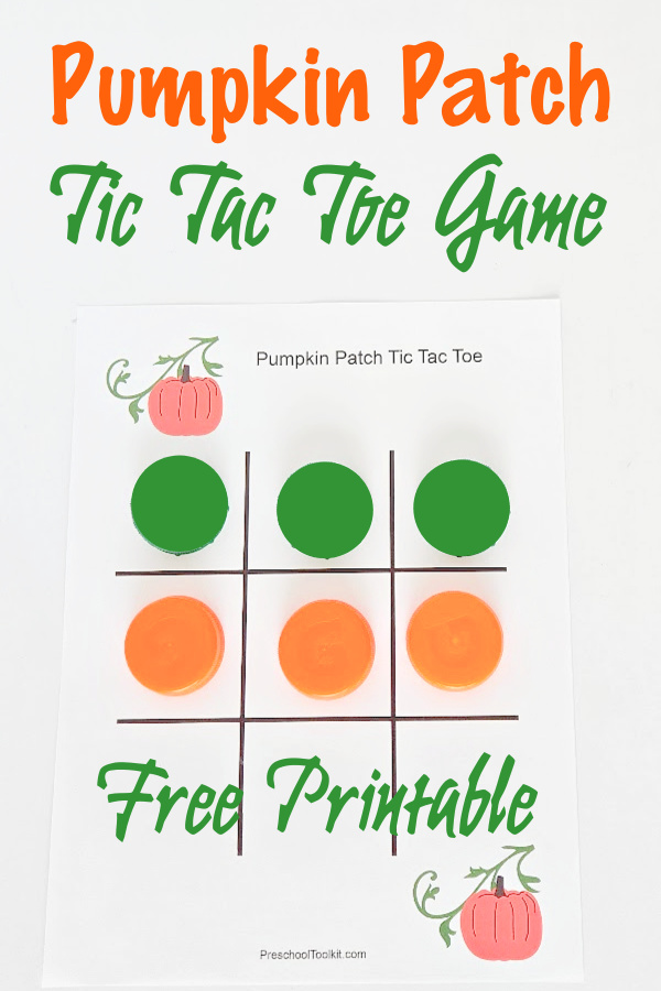 Pumpkin Patch Tic Tac Toe Game Free Printable » Preschool Toolkit