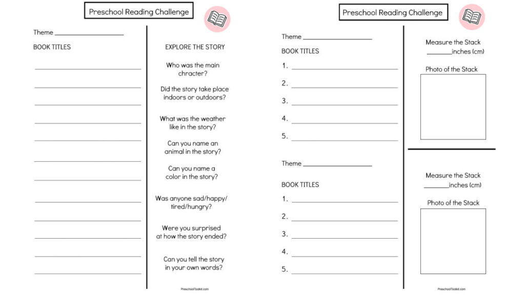 Easy Preschool Reading Challenge - PreschoolToolkit.com